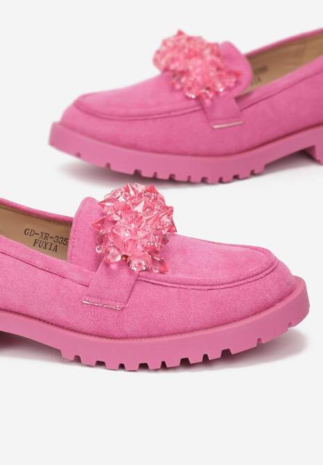 Fuksjowe Mokasyny z Wkładką ze Skóry Naturalnej Doreros - Renee