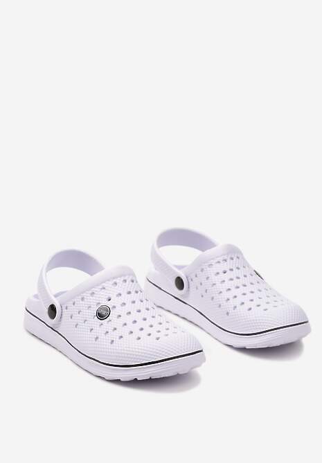 Białe Klapki Ażurowe z Miękkiej Pianki Sevonia - Renee