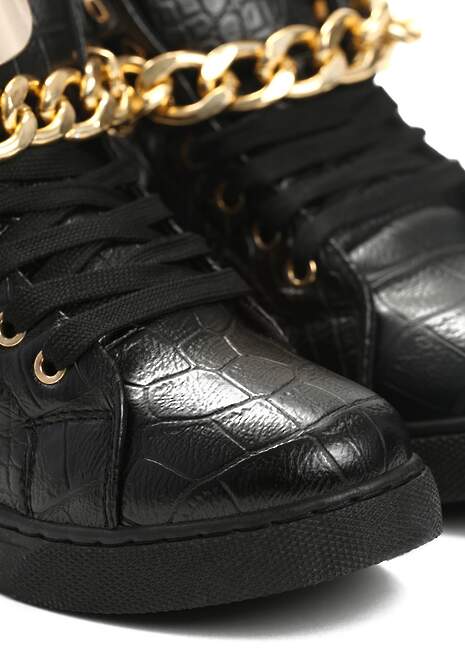 Czarne Sneakersy Gold Chainz - Renee