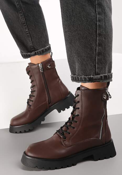 Ciemnobrązowe Botki Diarine - Renee