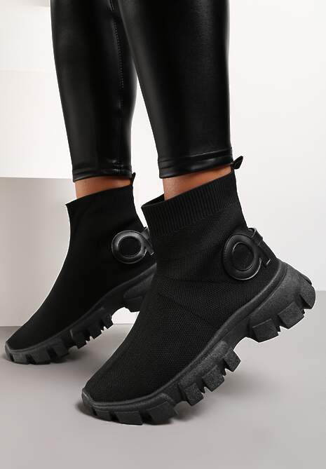 Czarne Sneakersy Langaria - Renee