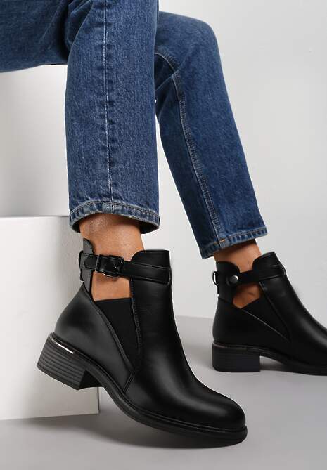 Czarne Botki Nyphia - Renee