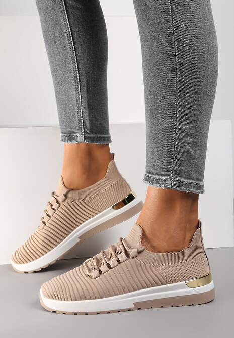 Beżowe Buty Sportowe Chloressa - Renee