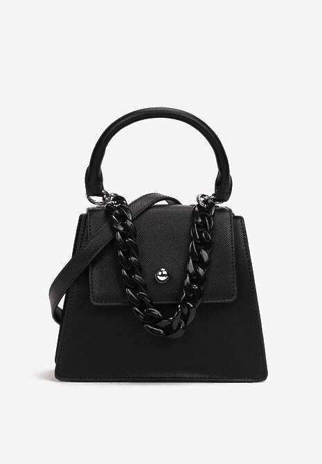 Czarna Torebka Kuferek z Łańcuchem Myramene - Renee