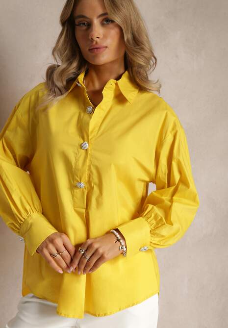 Żółta Koszula Bawełniana i Trapezowa Nene - Renee