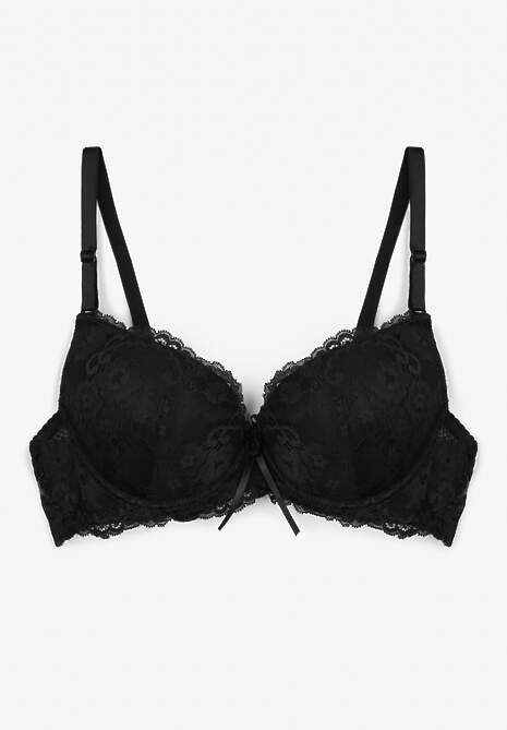 Czarny Biustonosz Full Cup z Koronkowego Materiału Markiyah - Renee