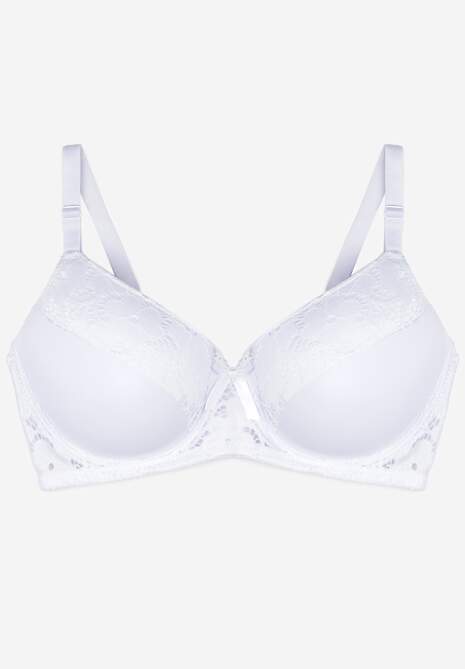 Biały Biustonosz z Koronkowymi Wstawkami Full Cup Ryliee - Renee
