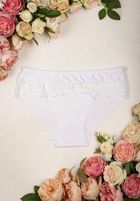 Białe Klasyczne Majtki Figi z Koronką Tiller - Renee