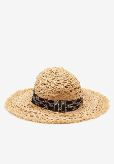 Beżowy Kapelusz z Plecionki Zdobiony Tasiemką z Szerokim Rondem Zolaria ...