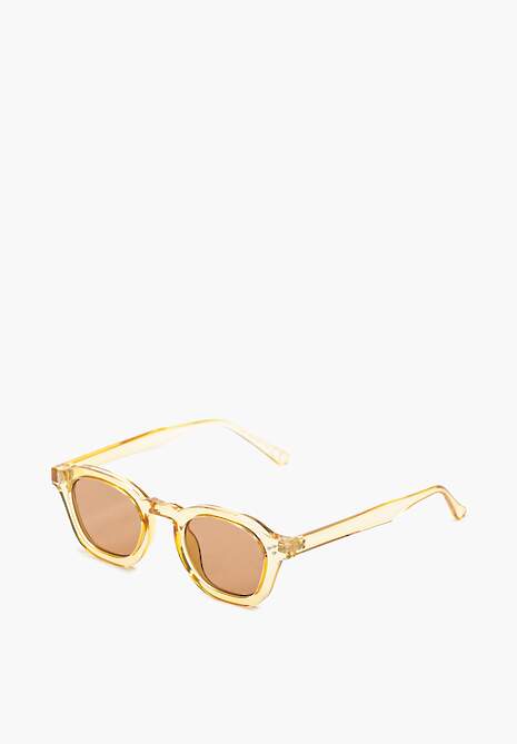 Żółte Casualowe Okulary Przeciwsłoneczne z Filtrem UV Cleata - Renee