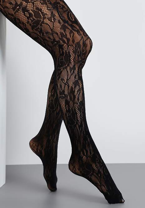 Czarne Rajstopy Koronkowe w Eleganckim Stylu Fihanoriel - Renee