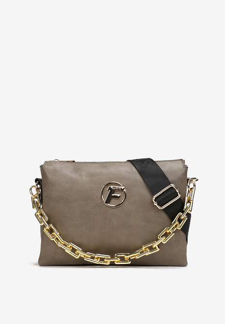 Ciemnobeżowa Torebka z Łańcuchem Cella - Renee