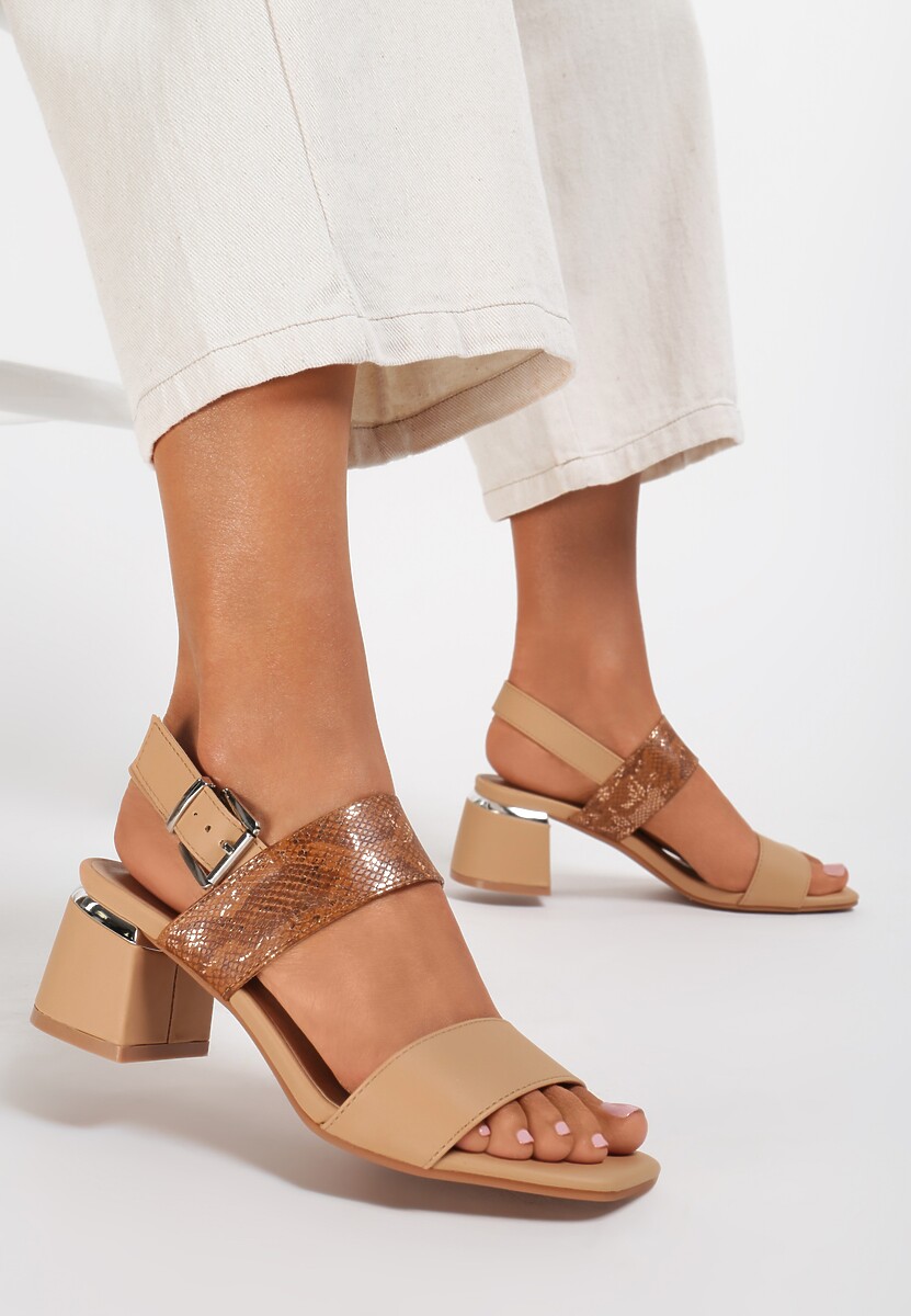 Ciemnobeżowe Sandały Hylee - Renee