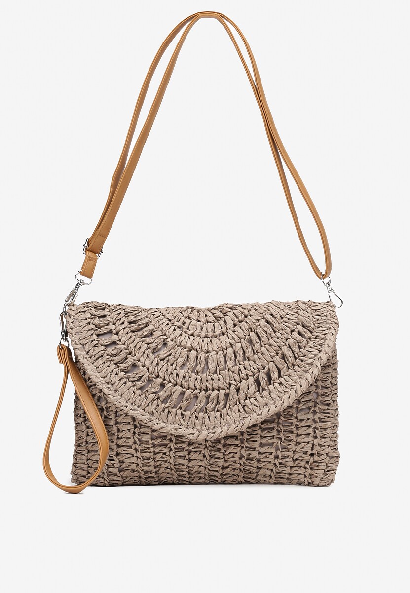 Brązowa Torebka z Plecionki z Klapką i Regulowanym Paskiem Jolissa - Renee