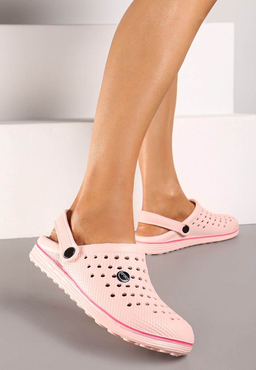 Różowe Klapki Ażurowe z Miękkiej Pianki Sevonia - Renee