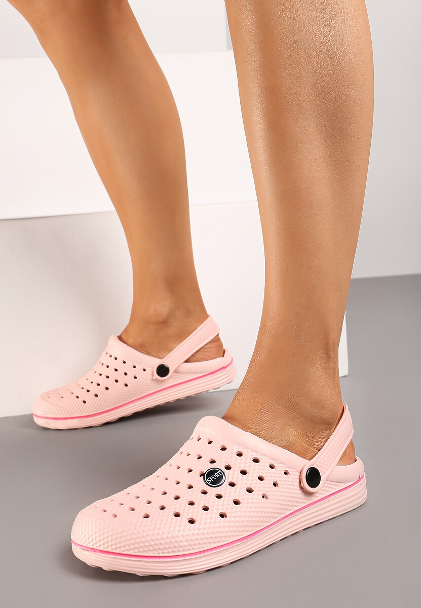 Różowe Klapki Ażurowe z Miękkiej Pianki Sevonia - Renee