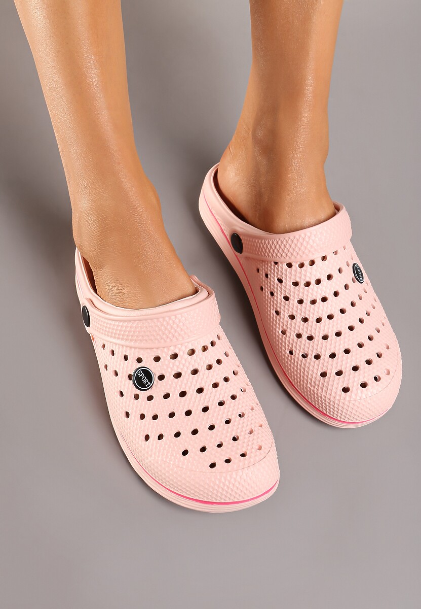 Różowe Klapki Ażurowe z Miękkiej Pianki Sevonia - Renee