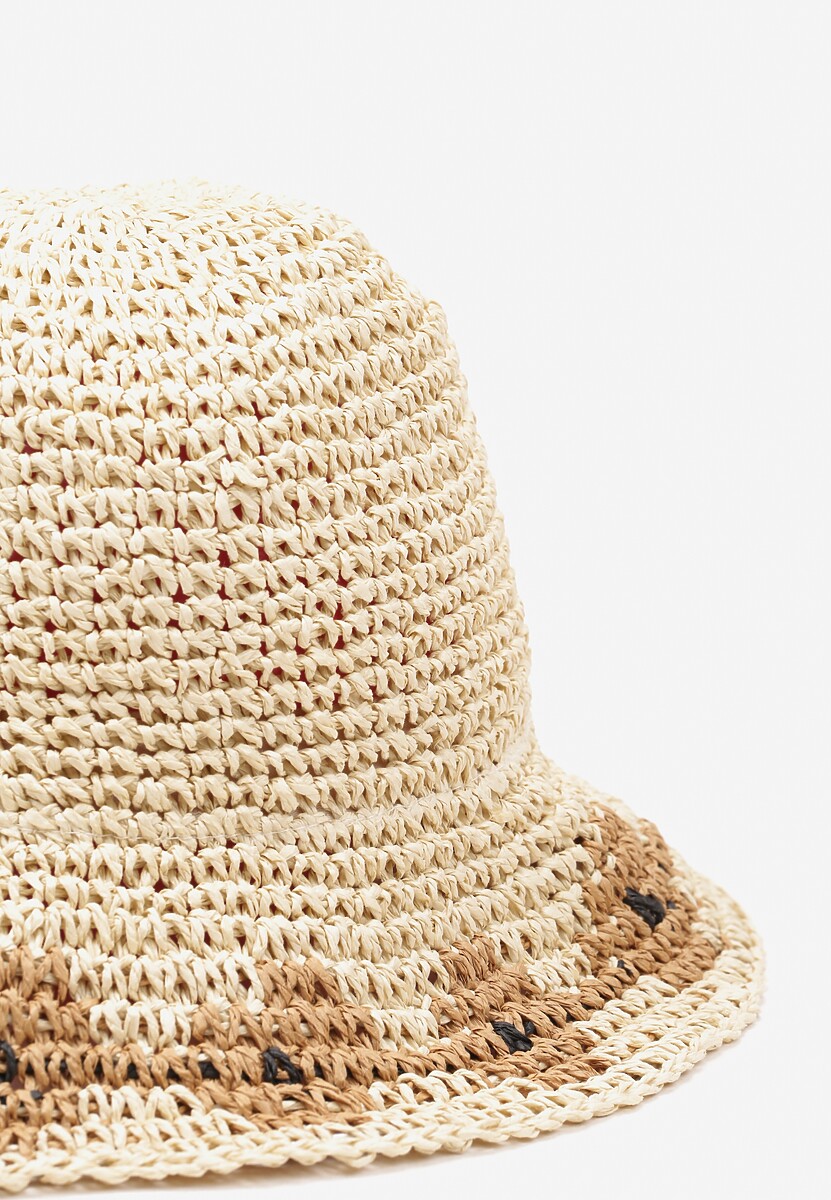 Beżowy Kapelusz w Stylu Boho z Szerokim Rondem Loramla - Renee