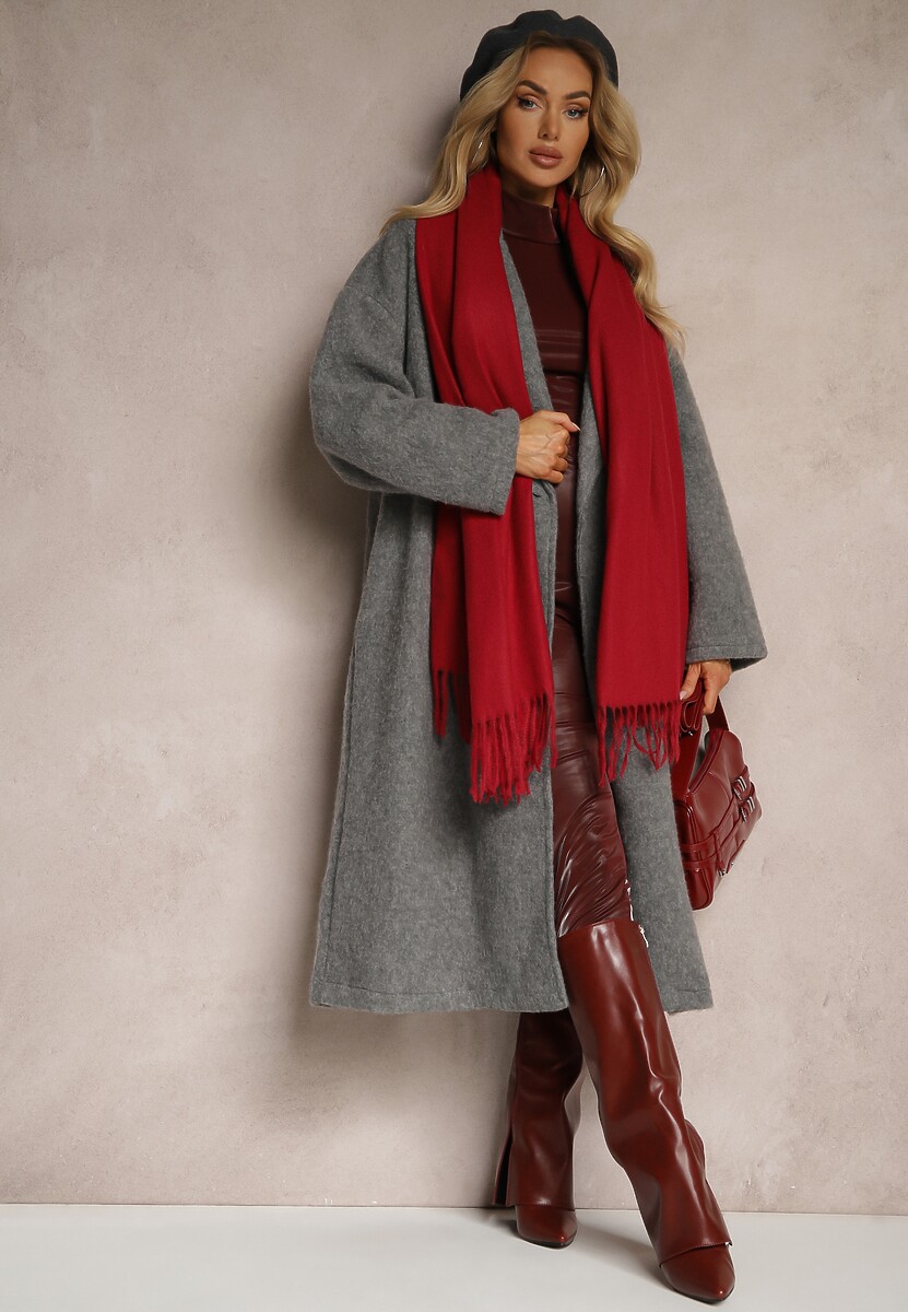 Bordowy Szalik z Frędzlami Dafina - Renee