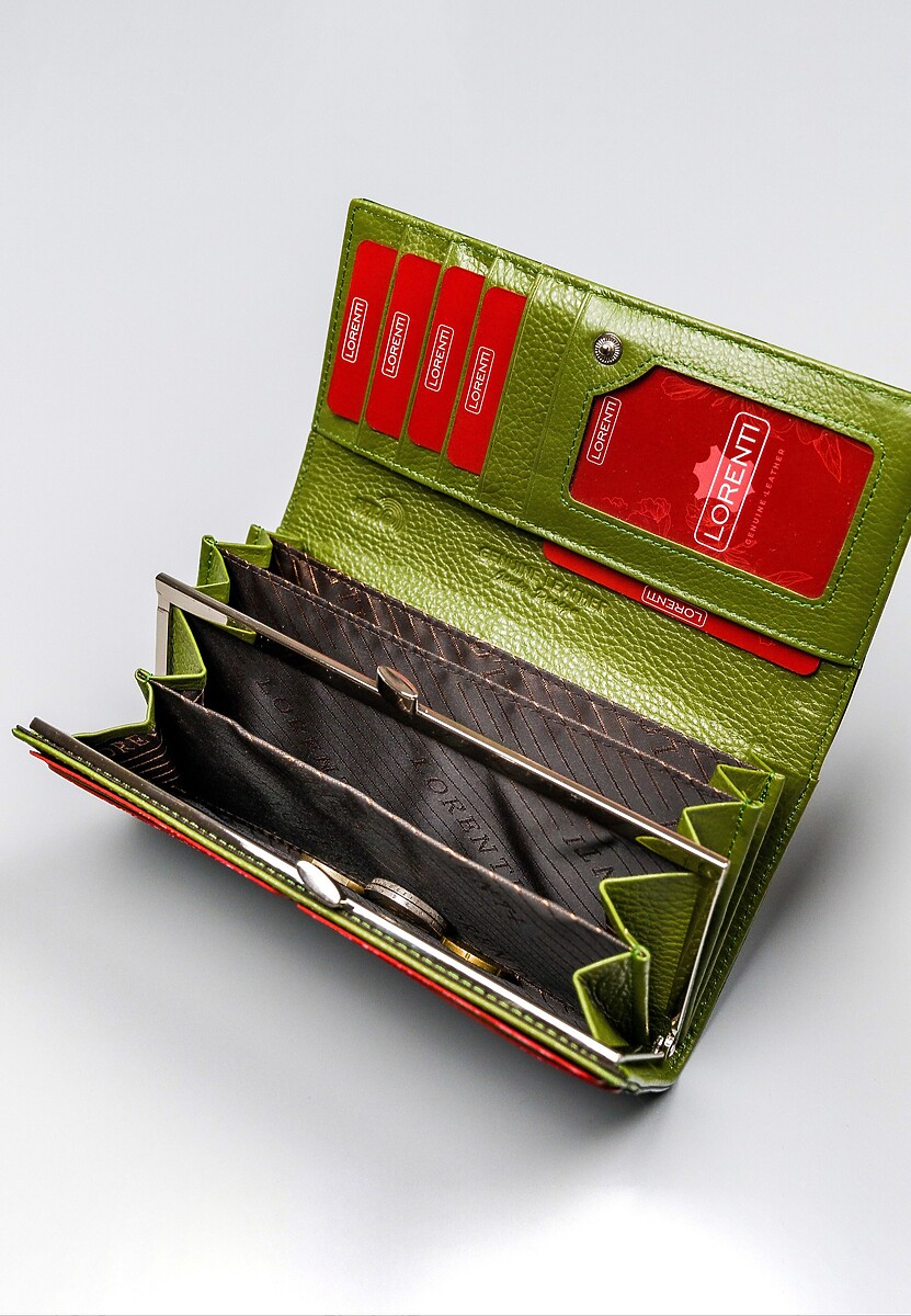 Ciemnozielony Skórzany Portfel Lorenti Cezol - Renee