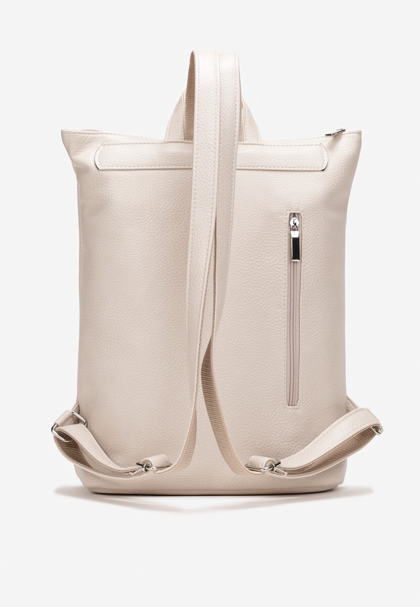 Beżowy Plecak z Imitacji Skóry z Kolorowym Motylem i Regulowanymi ...