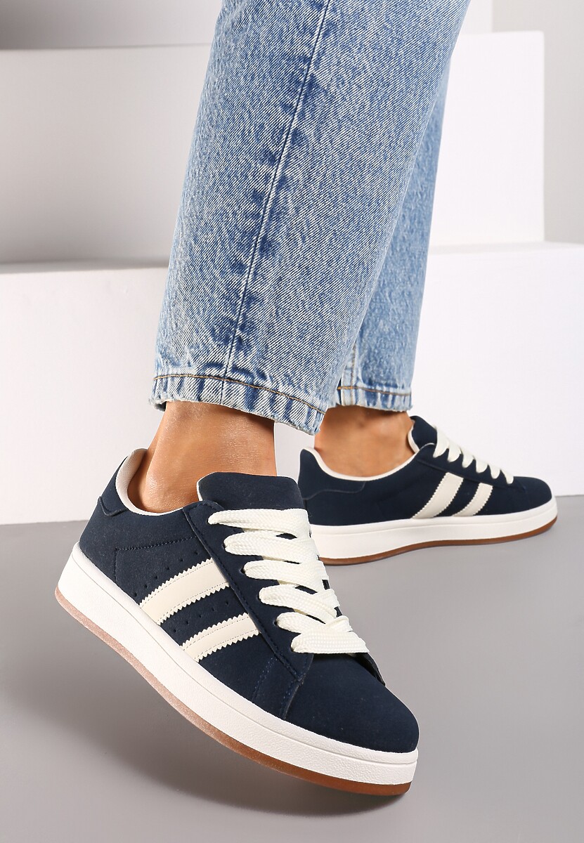Granatowe Sneakersy Terienna - Renee