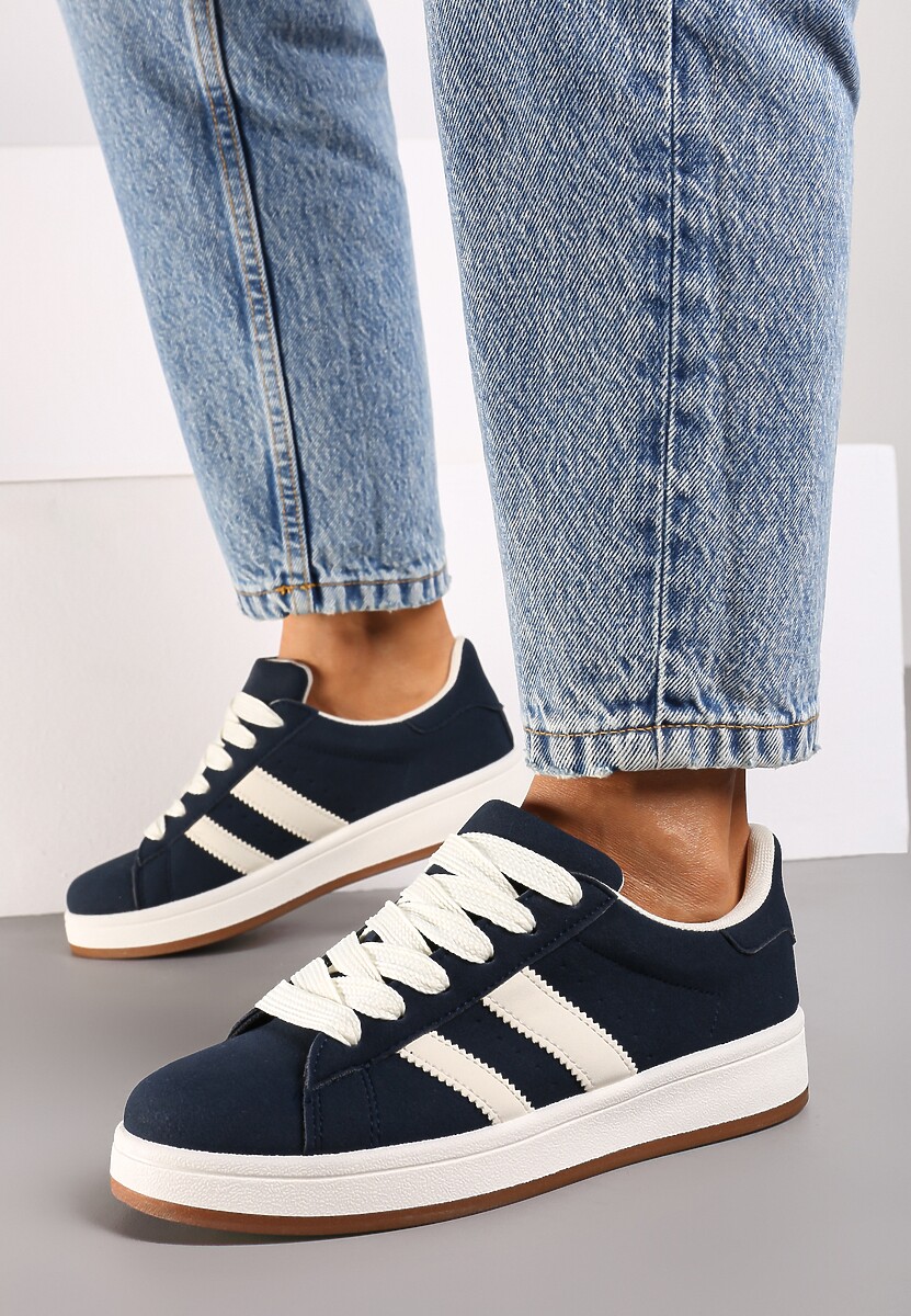 Granatowe Sneakersy Terienna - Renee