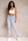 Jasnoniebieskie Gładkie Jeansy Skinny Teneshi - Renee