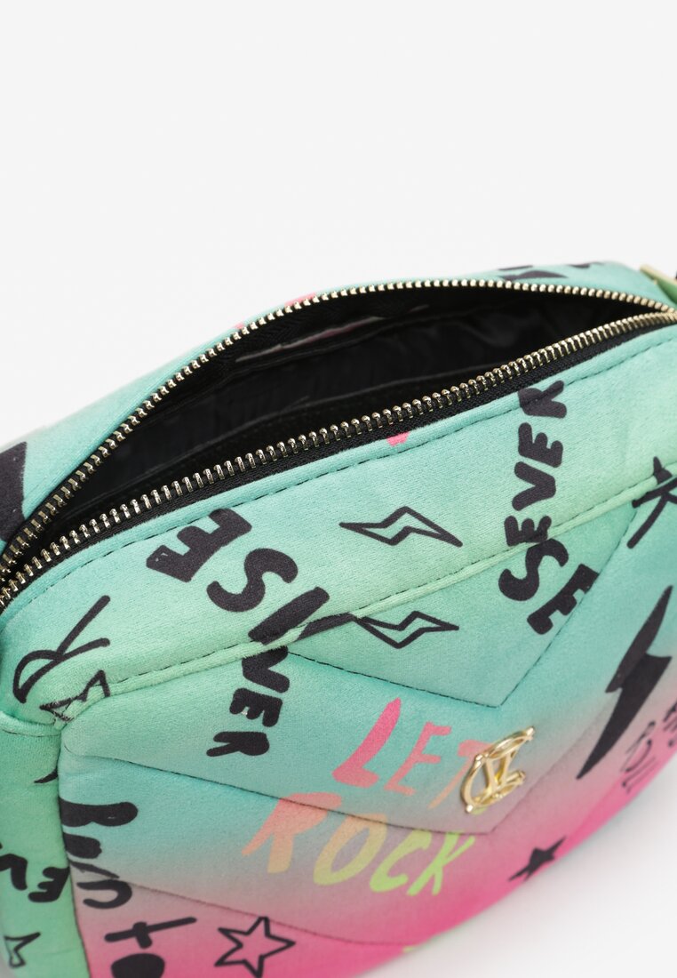 Jasnozielona Torebka Na Ramię z Wzorem Graffiti Kaphone - Renee
